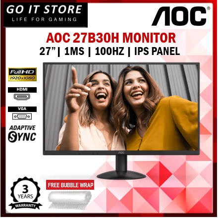 AOC 27B30H 27" IPS 100Hz 1ms Full HD Adaptive Sync Wide Viewing Angle ...