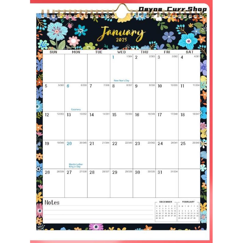 2025 Wall Calendar Big 2024-2025 Perpetual Large Floral Office ...