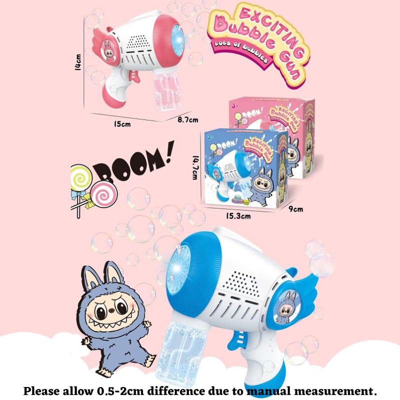 20Holes Labubu Electric Bubble Gun Machine Toys with Light Automatic ...