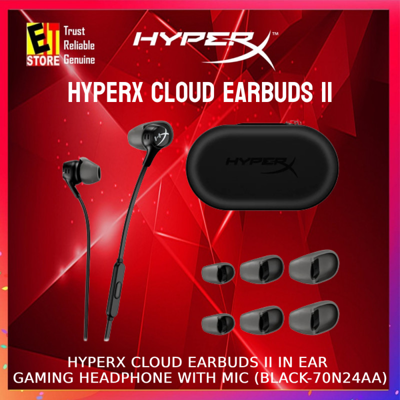 HYPERX CLOUD EARBUDS II IN EAR GAMING HEADPHONE WITH MIC (RED /BLACK ...