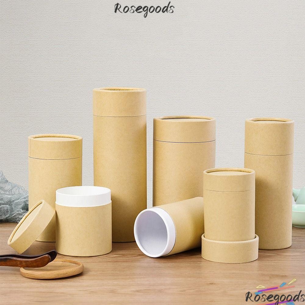ROSEGOODS Round Tube, Kraft Paper Multiple Sizes Packaging Boxes ...