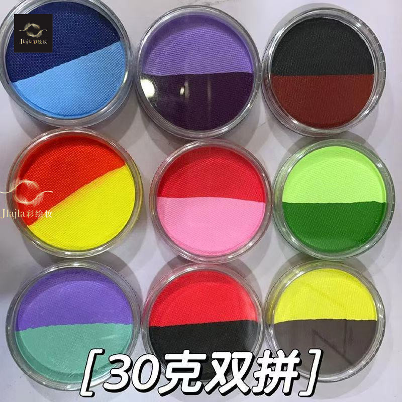 [Multi-Gloss Color Single Double]Halloween 30g Disc face paint makeup ...