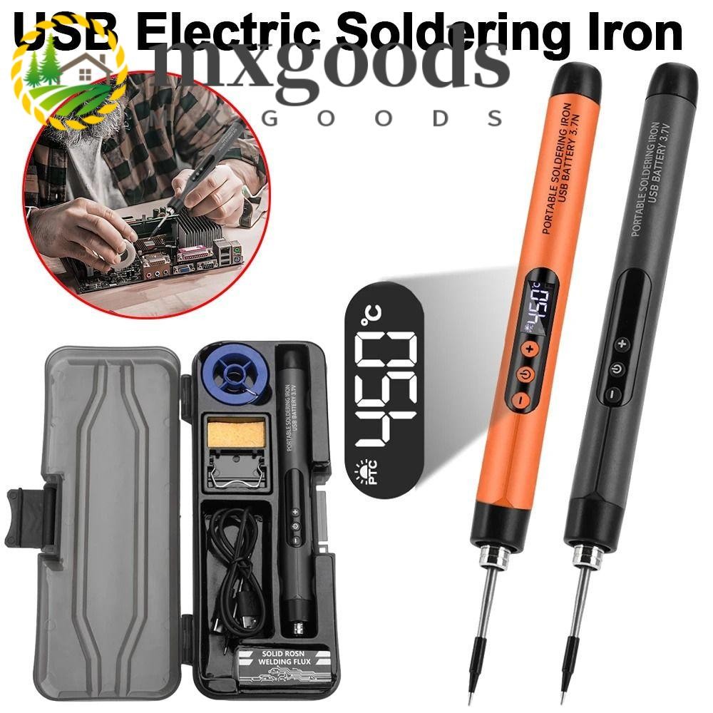 MXGOODS USB Soldering Iron Set, 300-450 Temperature Adjustable USB Electric Soldering Iron Set ...