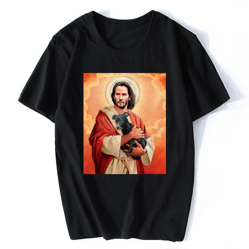 Keanu Reeves Holding A Puppy T Shirt Keanu Reeves Dog Keanu Reeves ...