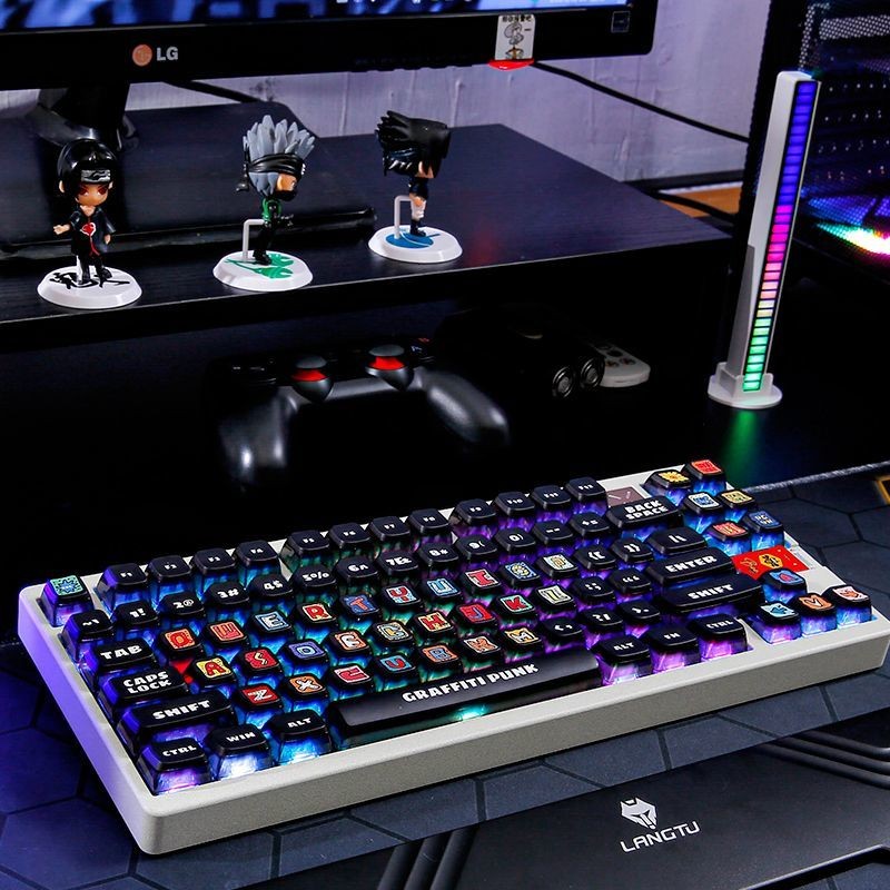 Hand drawn graffiti themei ASA Profile Dye-Sub PBT+PC Keycaps Full Set ...