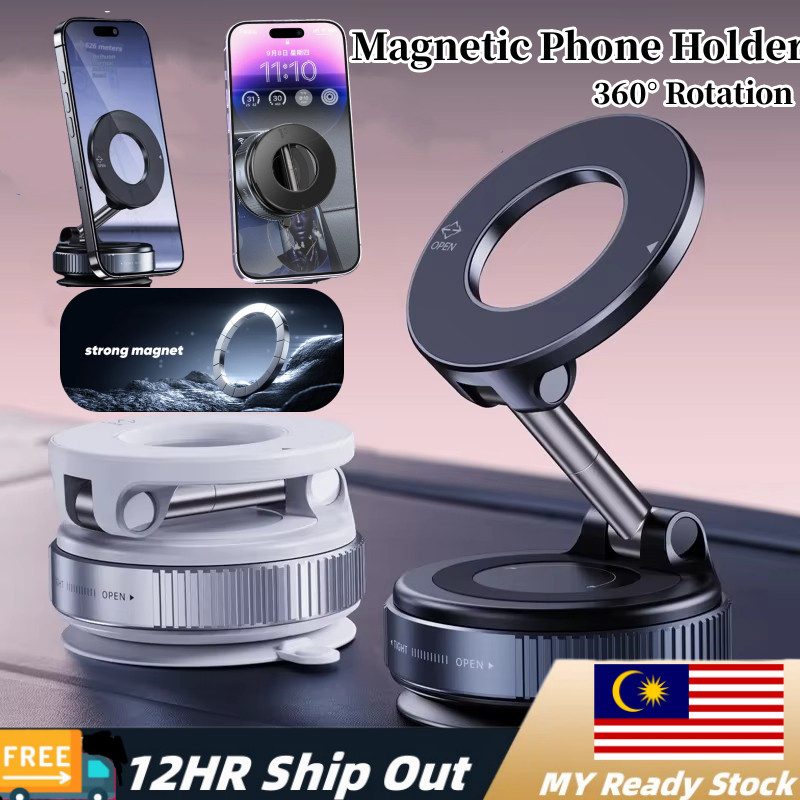 (Local Seller) Vacuum Magnetic Suction Cup Phone Holder For Magsafe Car ...