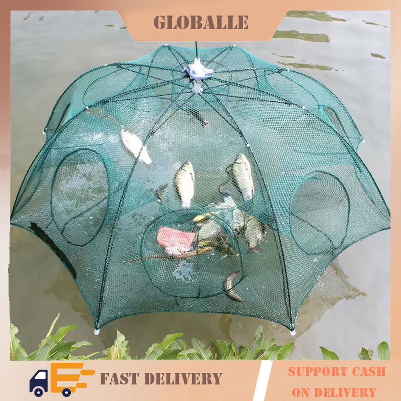 Automatic folding fishing net shrimp pot nylon crab fishing net crab ...