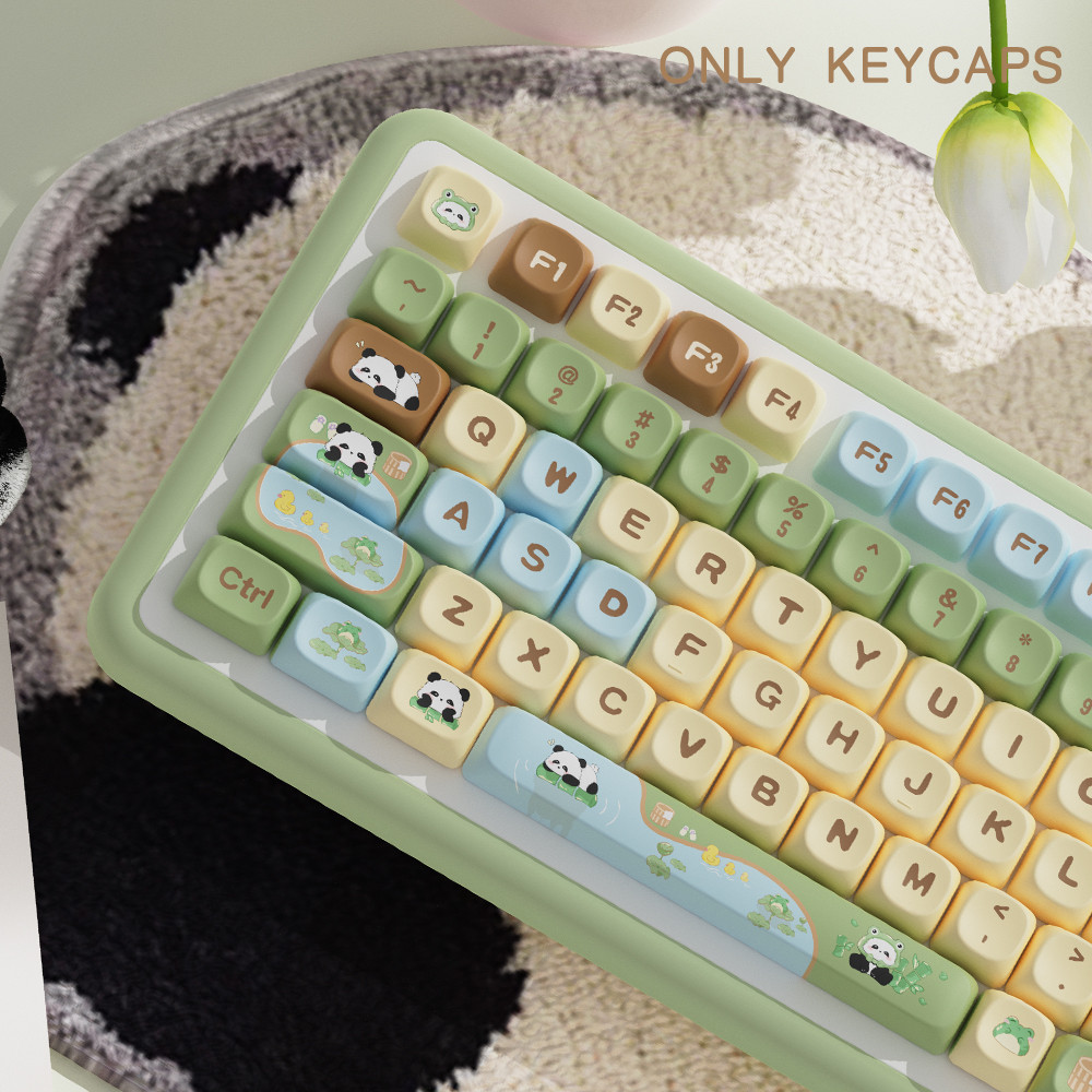 Panda Paradise Keycaps 120 Keys PBT Material DYE-SUB MCA Profile Custom ...