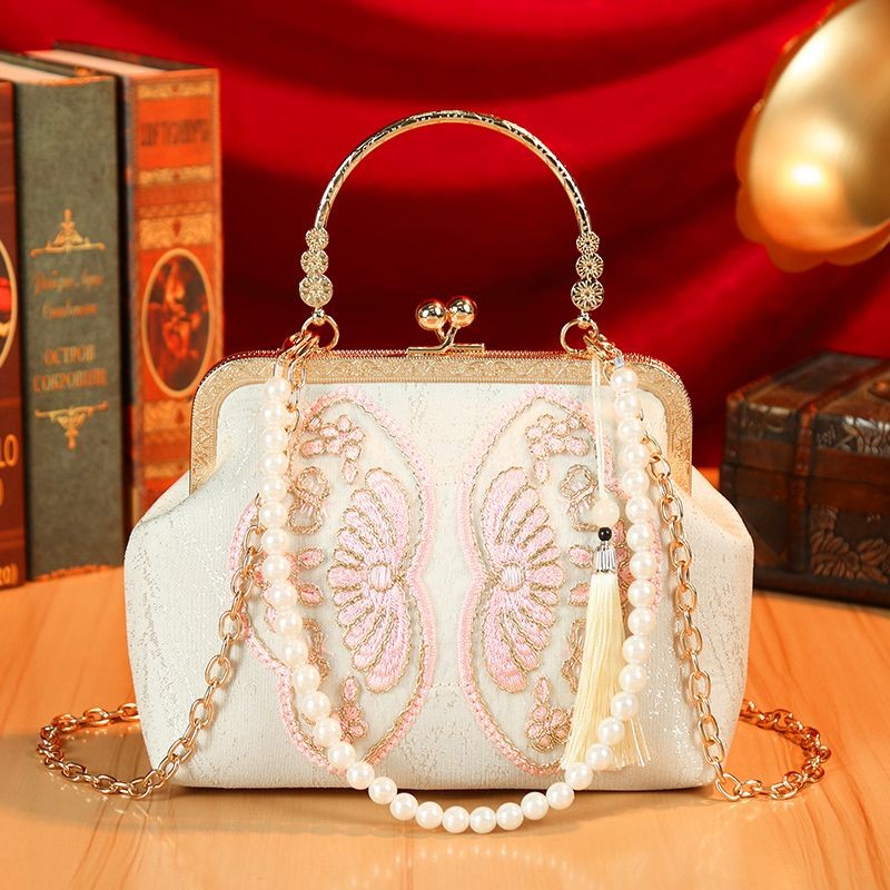 旗袍包 Chinese Cheongsam Bag Handbag Women Retro Embroiderey Pearl Beg 手提包 ...