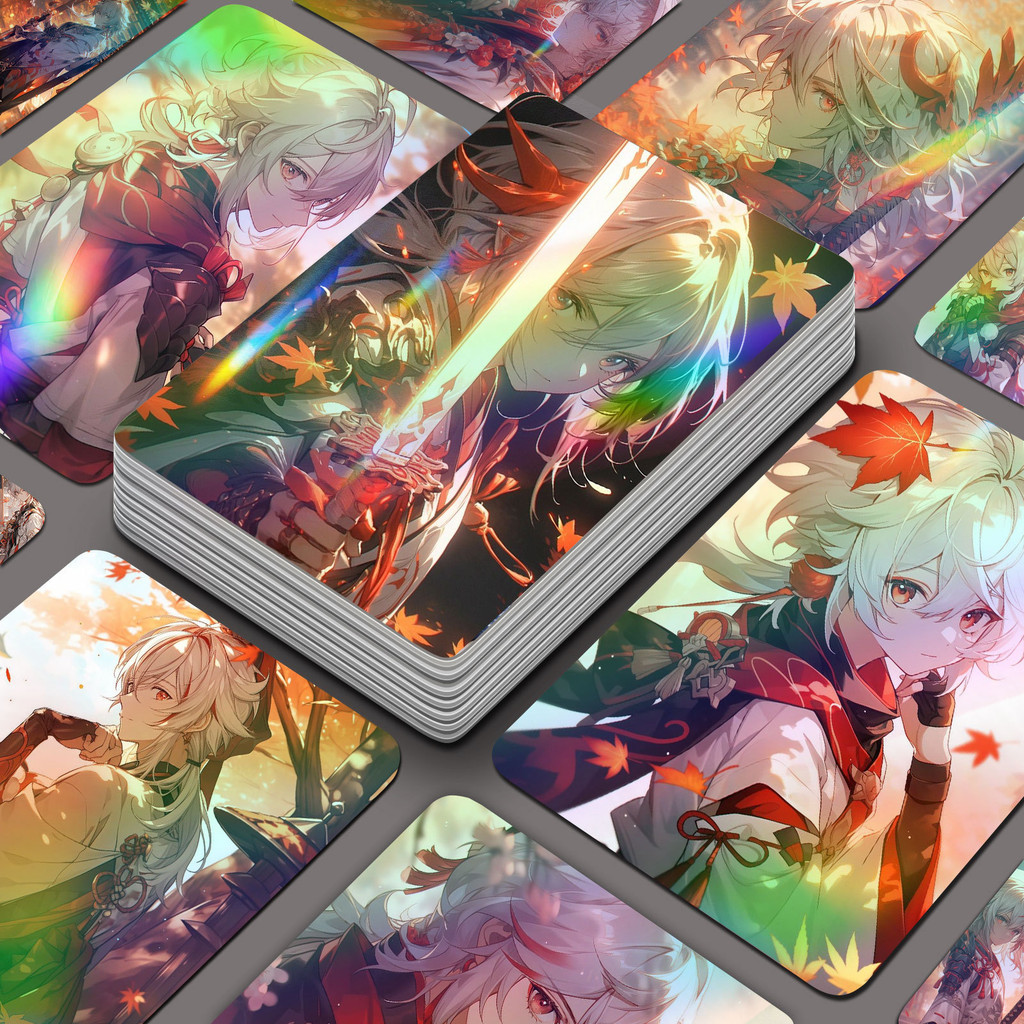 56 PCS ﻿Game Anime Genshin Impact ,Kaedehara Kazuha Lomo Laser Card ...