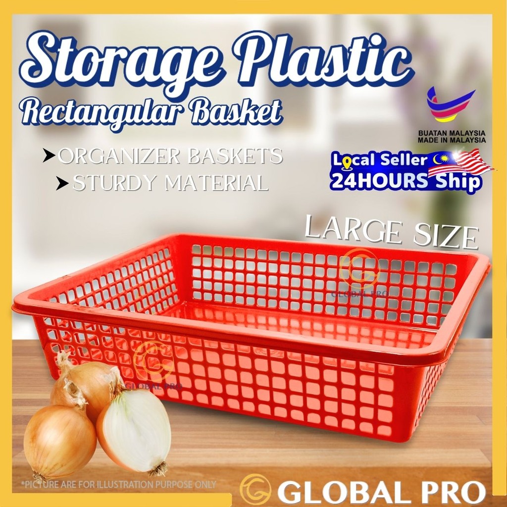 Rectangular Plastic Tray Plastic Storage Baskets Home Organizing Basket ...