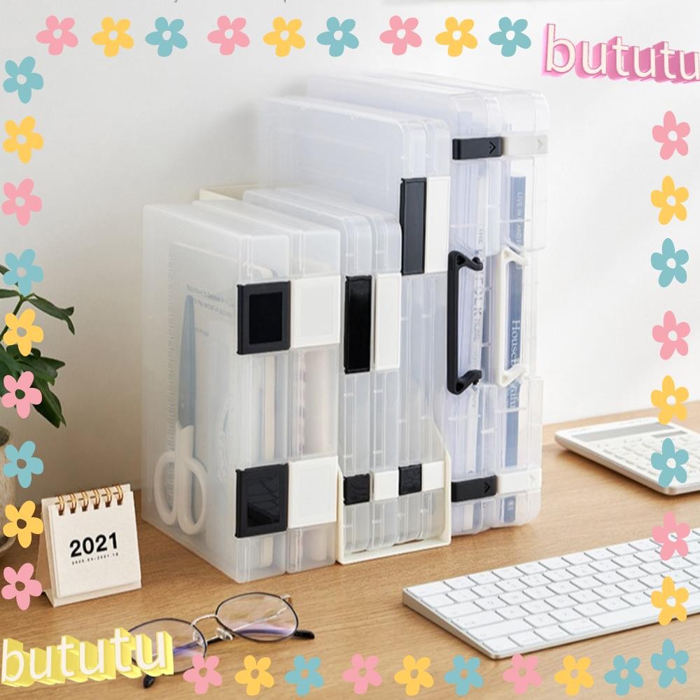 BUTUTU A4 File Box, Transparent Portable A4 File Storage Box, Dustproof ...