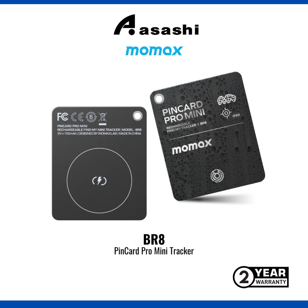 Momax PinCard Pro Mini Rechargeable Find My Tracker (2Y) MM-BR8D / BR8 ...
