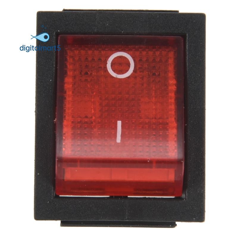 Red Light 4 Pin DPST ON/OFF Snap in Rocker Switch 15A/250V 20A/125V AC ...