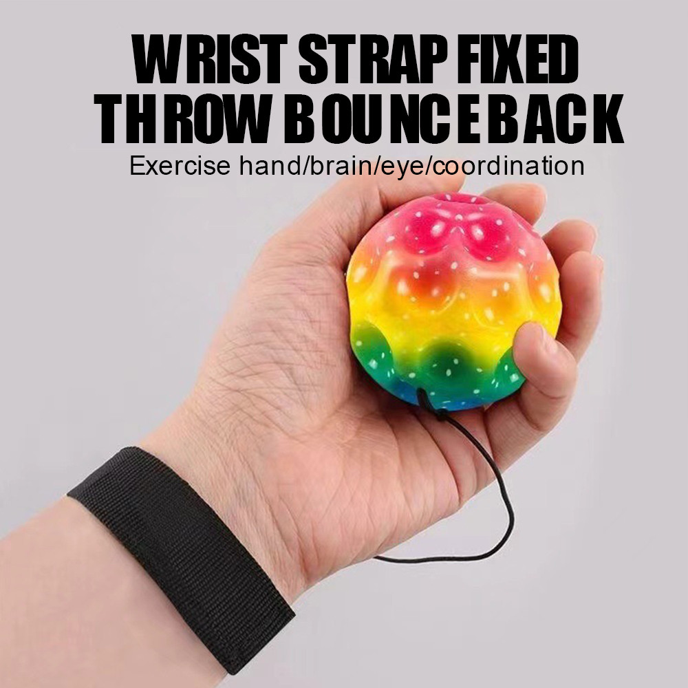 Bouncy Balls Wrist Return Ball Sports Colorful High Bouncing Balls for ...