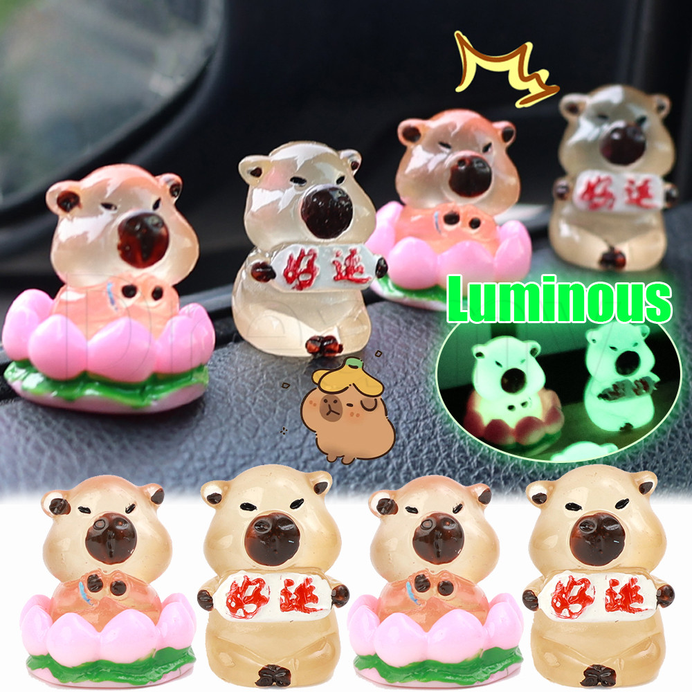 Luminous Capybara Resin Figurines Ornament - DIY Microlandscape Garden ...