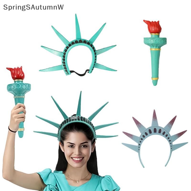 [SpringSAutumnW] Statue Of Liberty Headwear With Torch Cosplay Latex ...