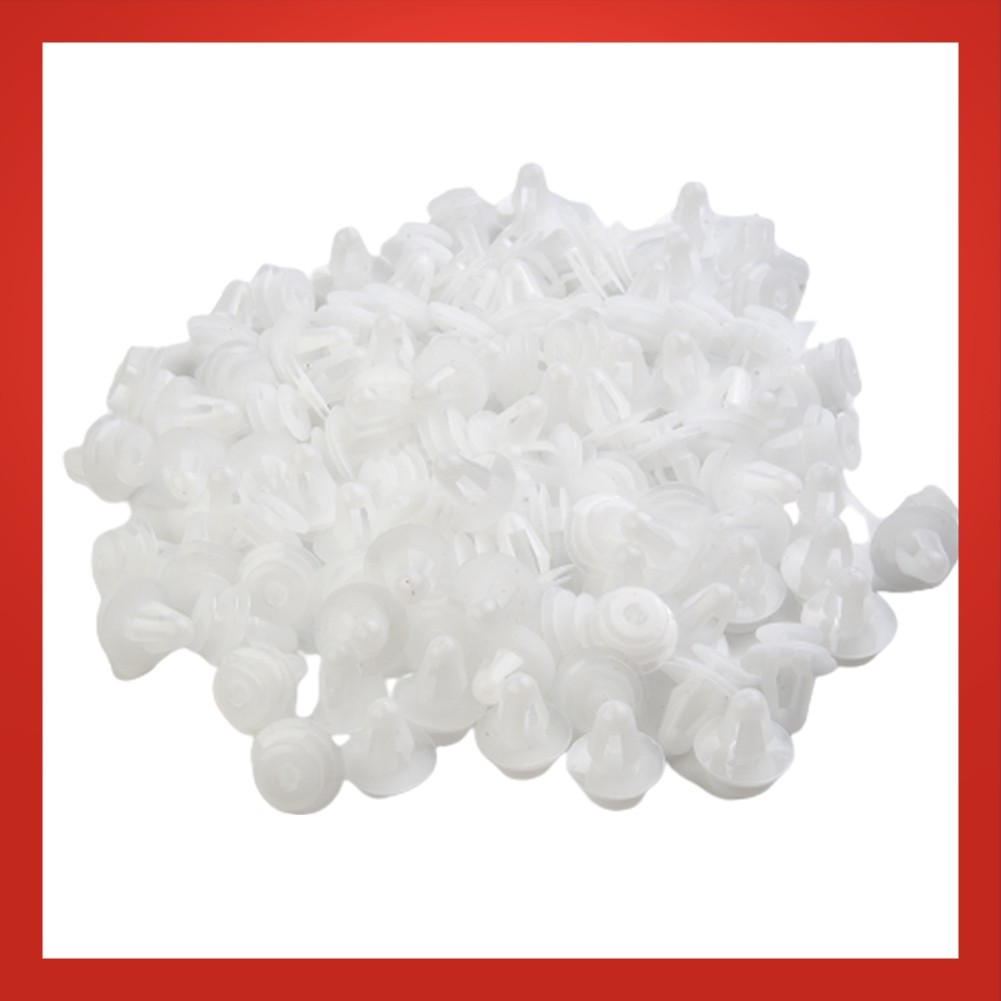 [BTSL] 100 Pcs White Plastic Rivet Retainer Push Type Clip 9mm Hole Car ...