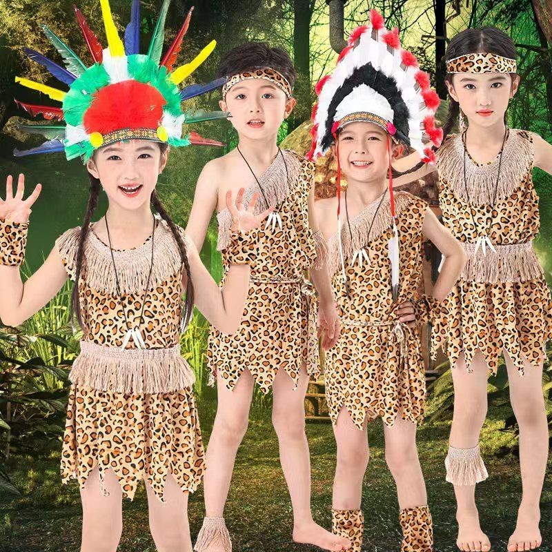 African Drum Children's Indian Costume Chief Kindergarten Primal ...