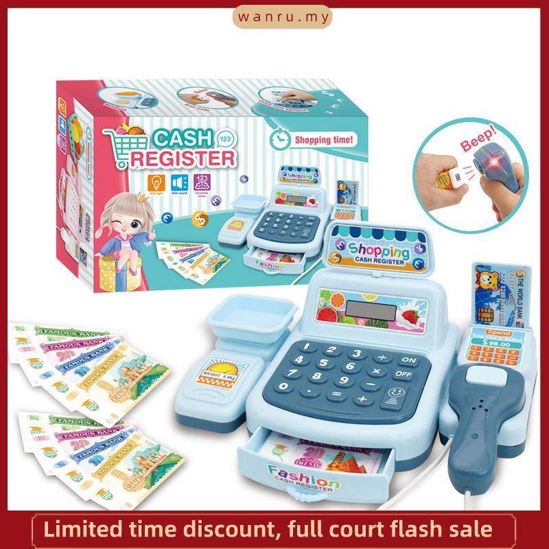 CASHIER MACHINE TOYS PRETEND PLAY SET SUPERMARKET CASH REGISTER CASHER ...
