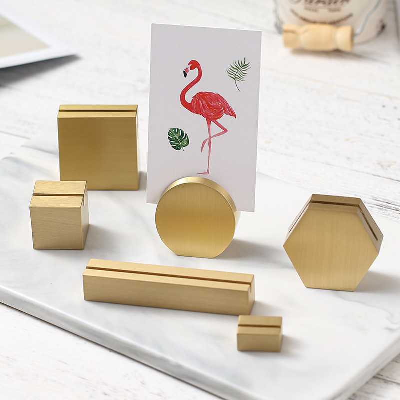 Brass Business Card Postcard Card Display Stand Base Message Label ...