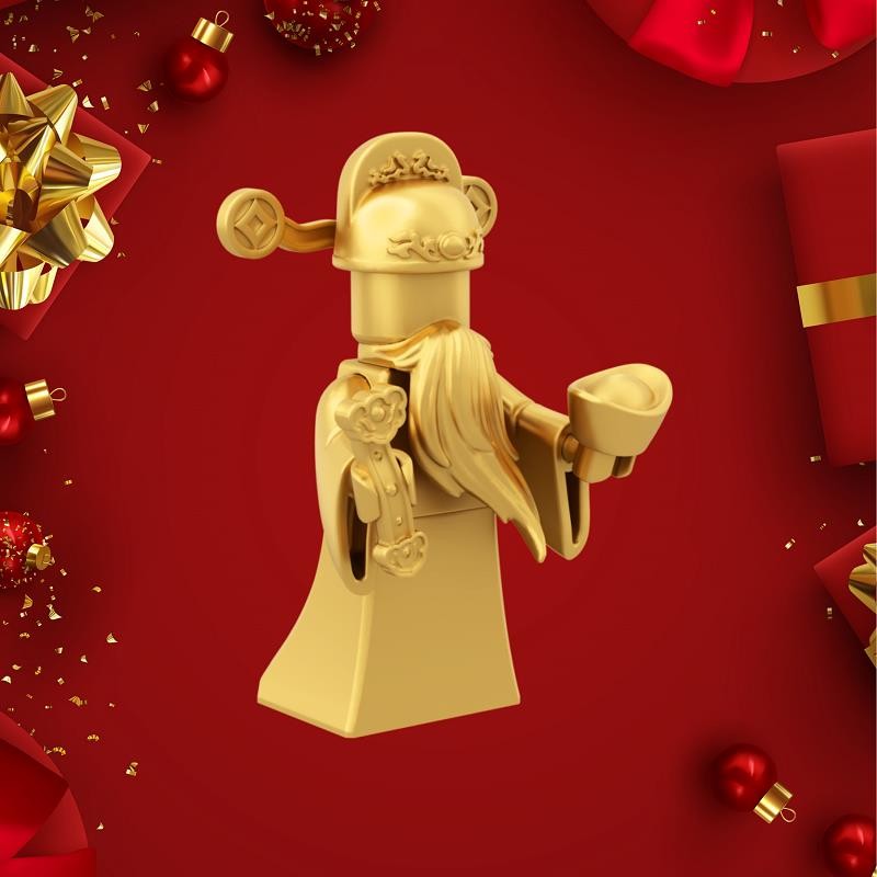 Golden God of Wealth Building Blocks Minifigures Body New Year ...