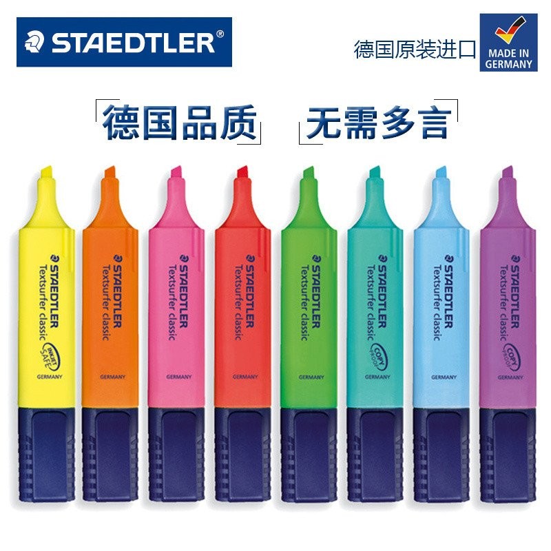 STAEDTLER Jerman STAEDTLER 8 warna lampu pendarfluor klasik urusan ...