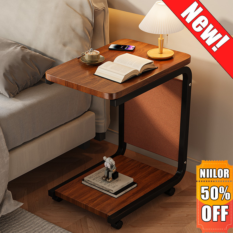 Bedside Table With Wheels Sofa Side Table Coffee Table Minimalist Tea ...