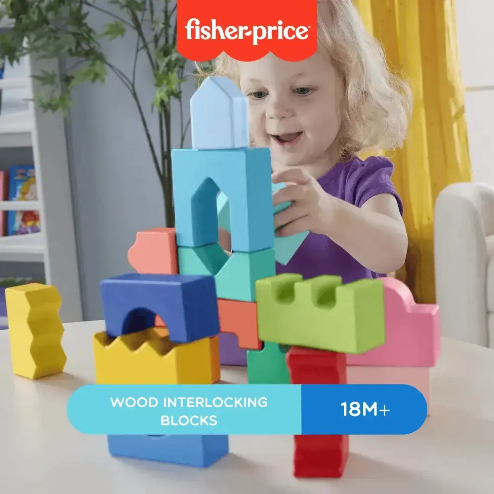 FISHER PRICE WOODEN INTERLOCKING BLOCKS | Shopee Malaysia