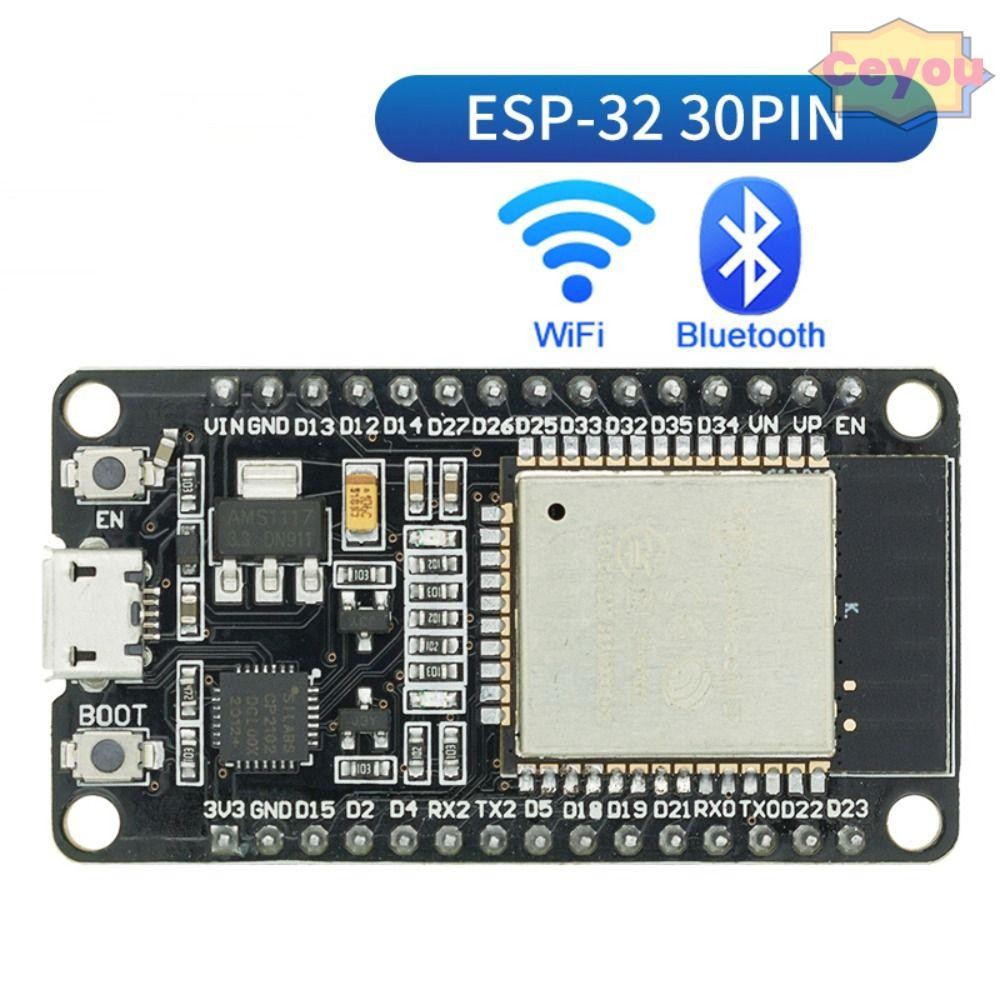 CEYOU ESP32 ESP-32S Development Board, ESP-WROOM-32 Dual-Mode WiFi + Bluetooth Microcontroller ...