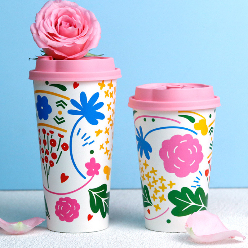 90 Caliber Spring Double Laminated Milk Tea Paper Cup Disposable ...