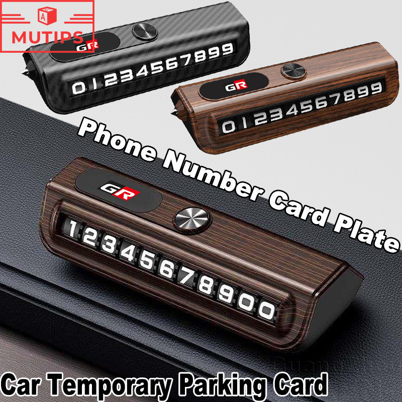 Toyota GR Car Temporary Parking Card Phone Number Plate Card Hidden ...