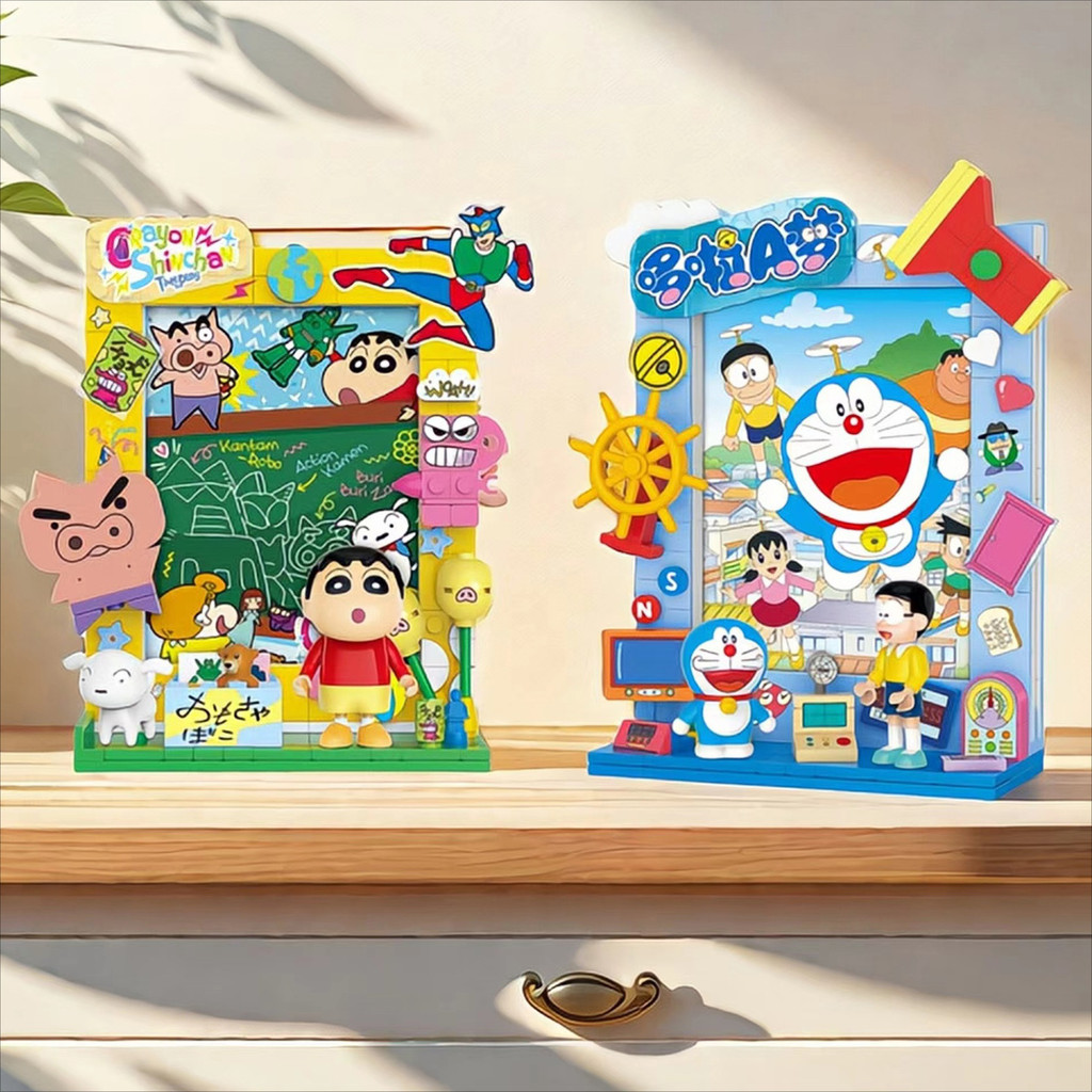 Crayon Shin-Chan Doraemon Building Blocks Puzzle Bricks Model Picture ...