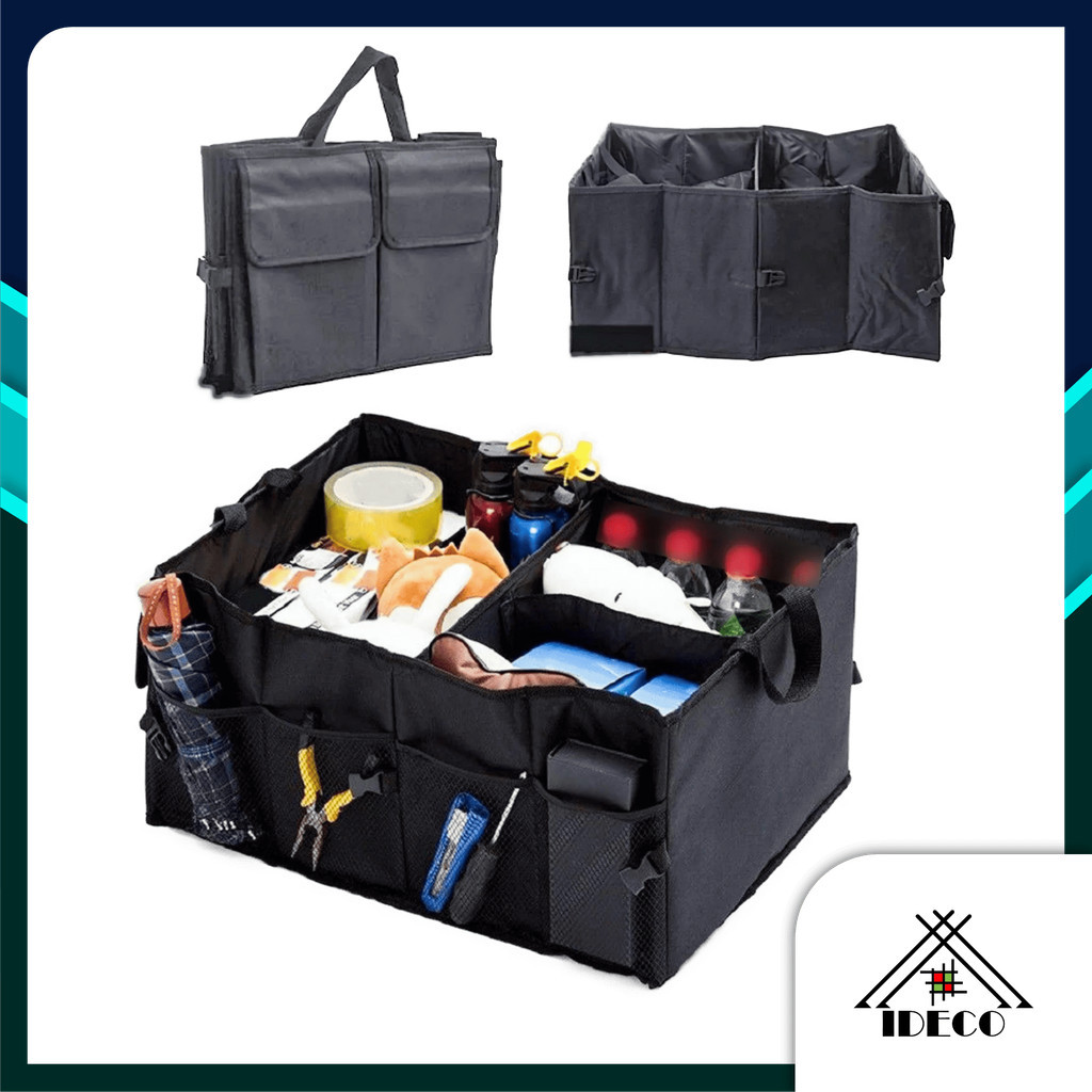 iDECO™ Car Trunk Heavy Duty Collapsible Car Rear Boot Organizer ...