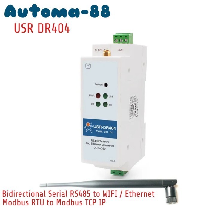 Md99 USR-DR404 Modbus Series RTU RS485 to WIFI Ethernet Modbus TCP IP ...