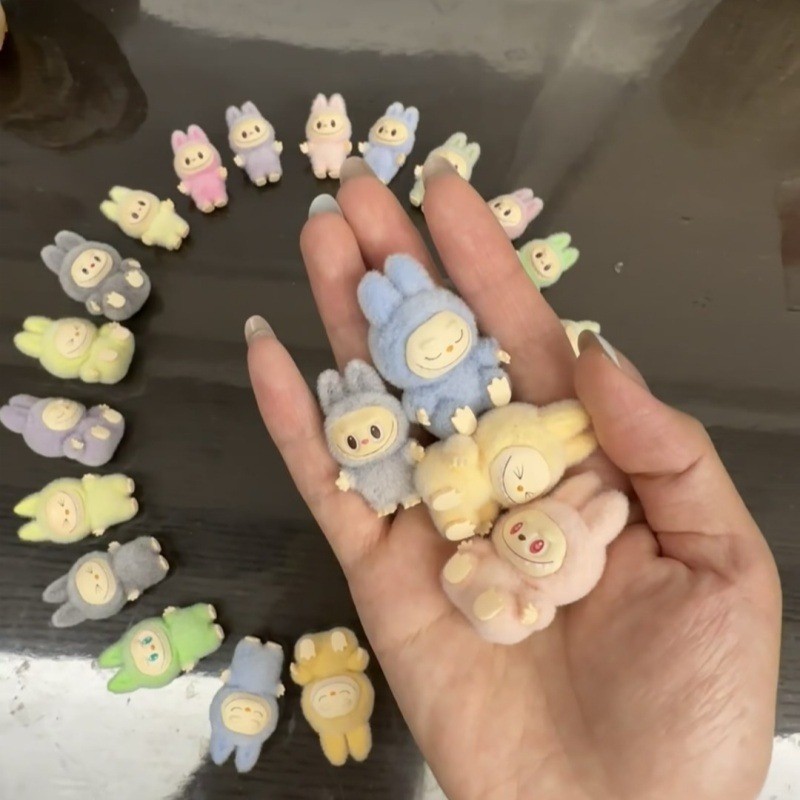 MIni LABUBU Macaron Labubu The Monsters Keychain Action Figure Plush ...