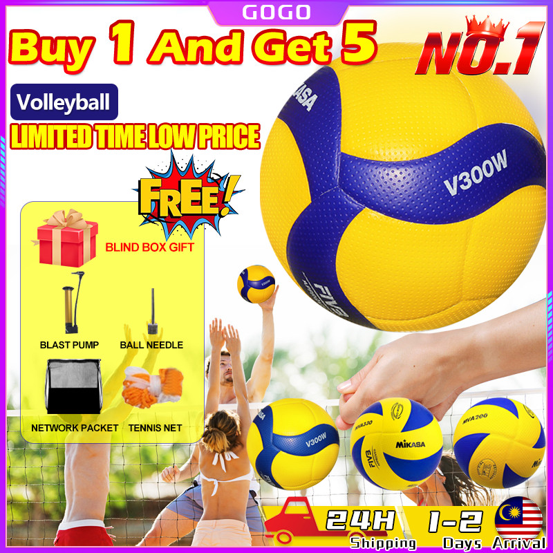 Mikasa VolleyBall Bola Tampar MVA200 MVA330 MVA300 Soft PU Volleyball Beach Match Training Good ...