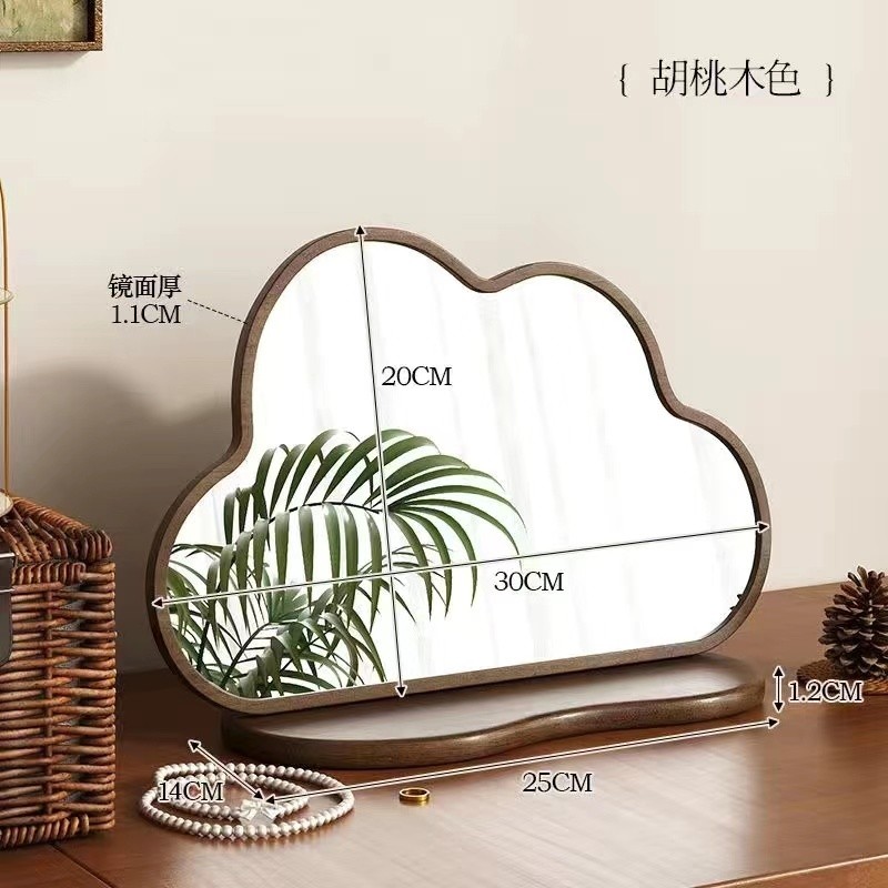 Medieval Solid Wood Cloud Makeup Mirror Dressing Table Mirror Bedroom ...