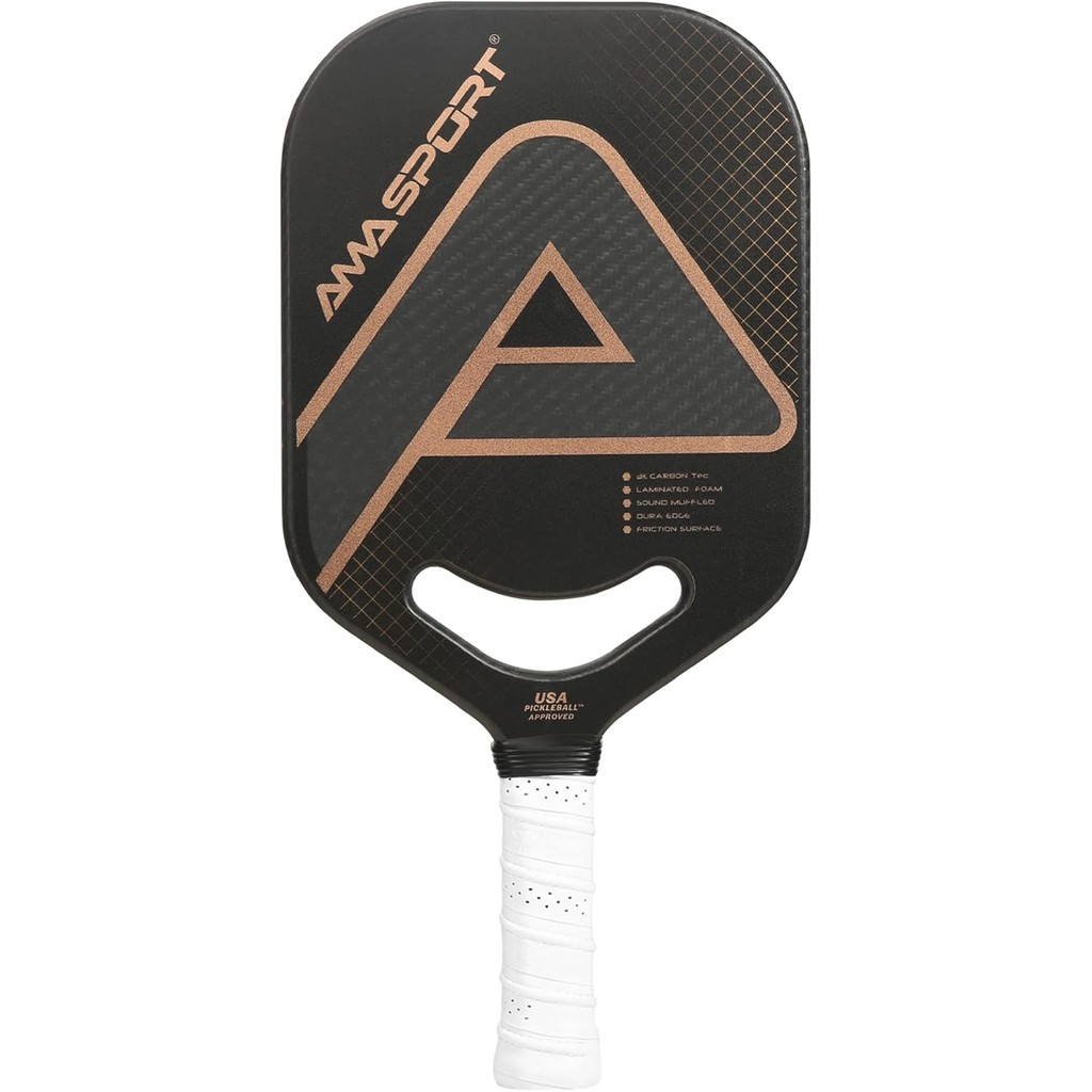 Amasport PPR001-3K Pickleball Paddle, 3K Carbon Fiber, with Special ...