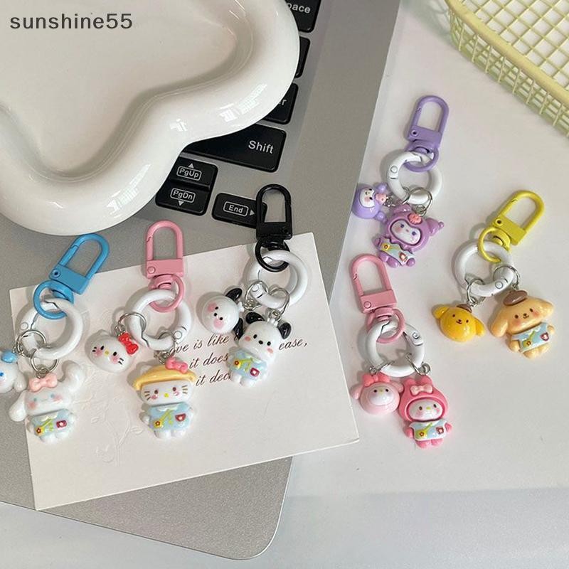 Sun Sanrio Anime Hello Kitty Resin Keychain Cartoon Cinnamonroll Kuromi ...