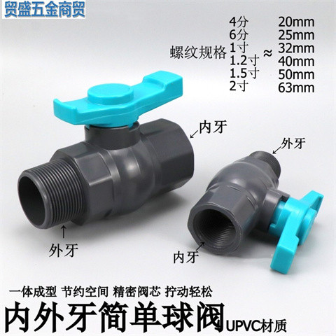Pvc Internal External Wire Ball Valve UPVC Plastic Internal External ...