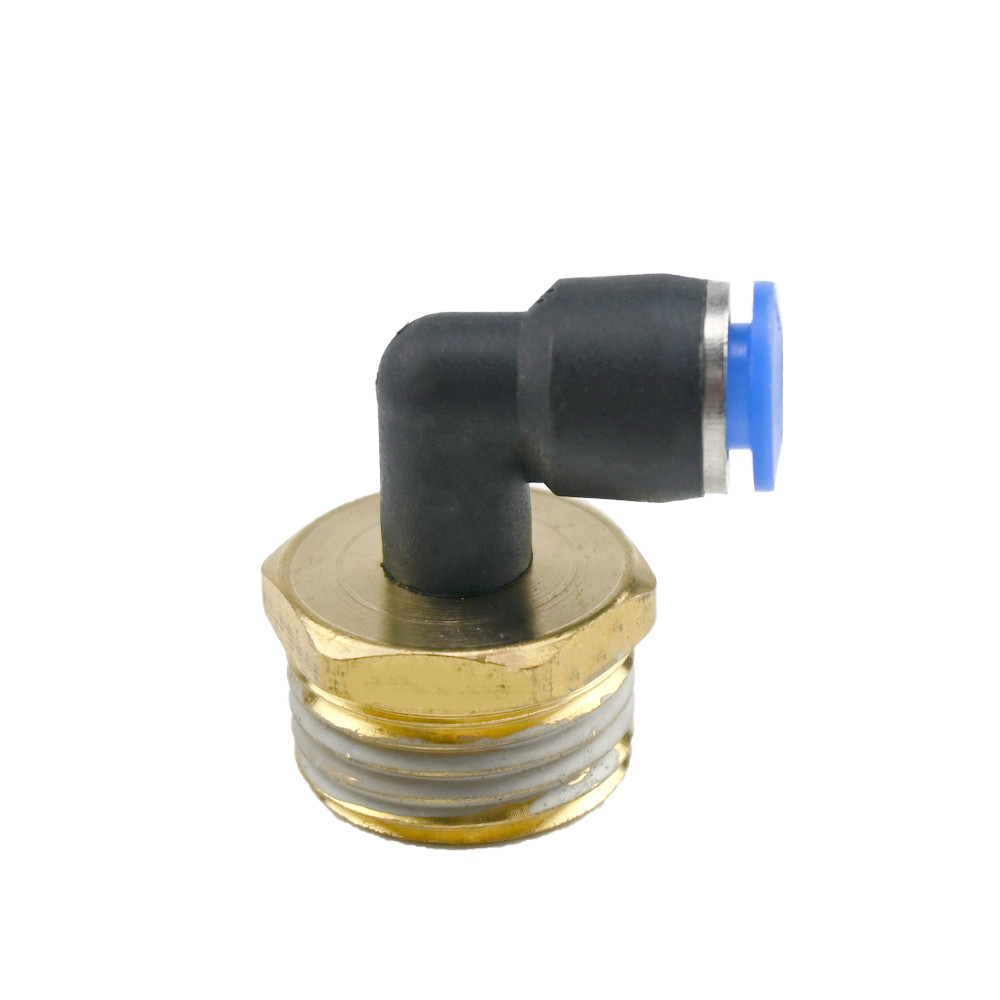 5-Pack 90° L-Shape Pneumatic Brass Plastic Male Elbow Connectors 1/2 ...