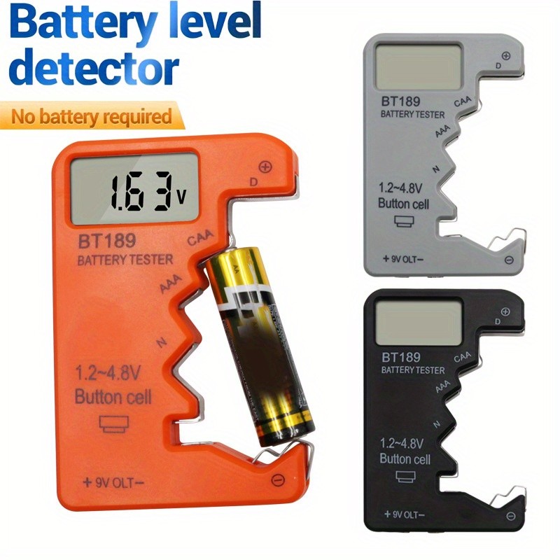LCD Display Battery Tester AA/AAA/9V/1.5V Button Cell Battery Capacity ...