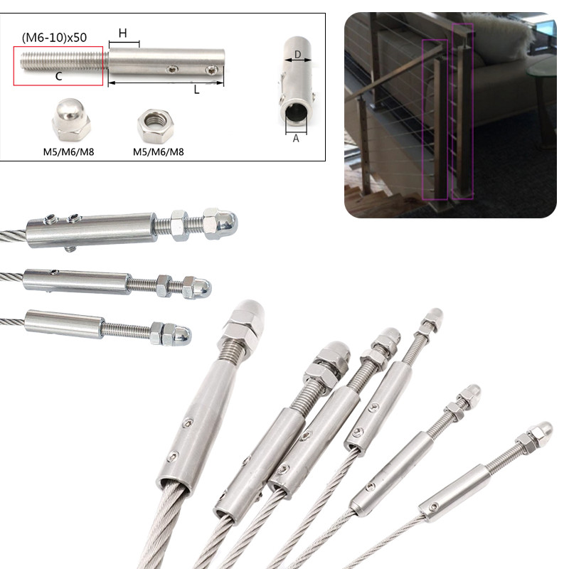 1PCS Multiple Sizes 2mm~8mm Stainless Steel Wire Rope Joint Lock Buckle ...