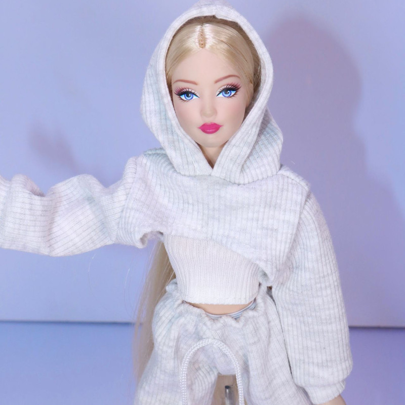 30cm Slim Doll Sports Style Set Hooded Top with Strapless and Elastic ...