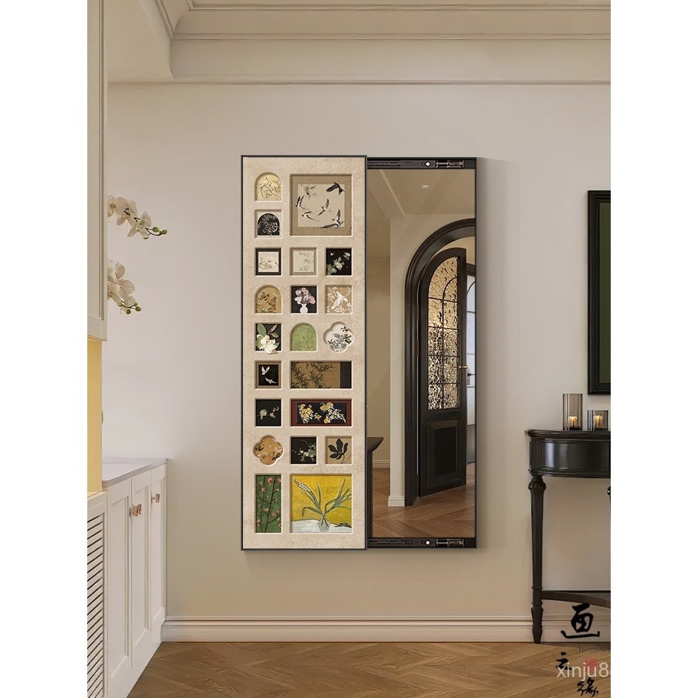 Medieval Style Invisible Full-Body Mirror Decorative Painting Push ...