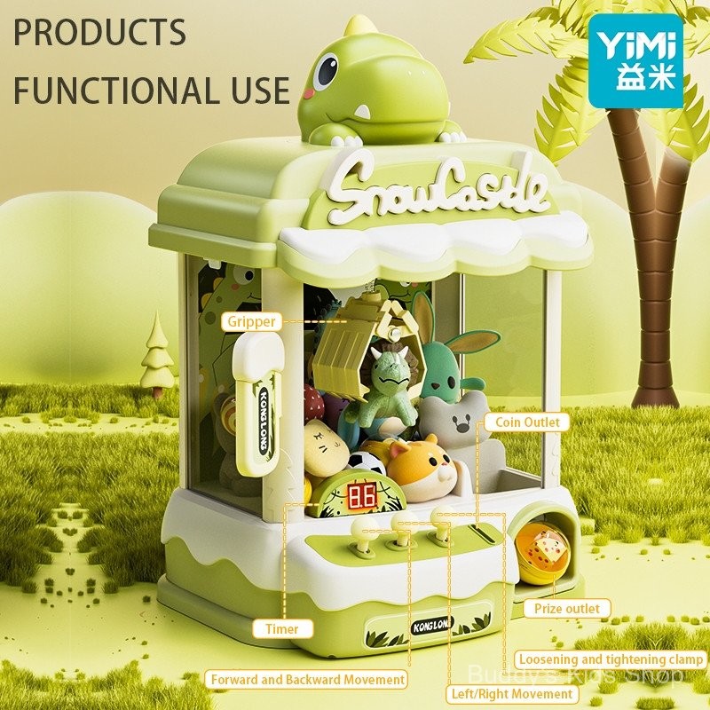YIMI 62Pcs Claw Machine Toy Dinosaur Doll Machine Kids Candy Vending ...