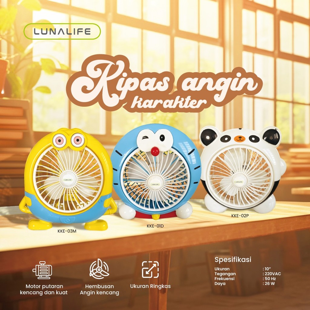 LUNALIFE CHARACTER FAN | Lunalife 10 Inch Character Fan With 2 Speeds ...