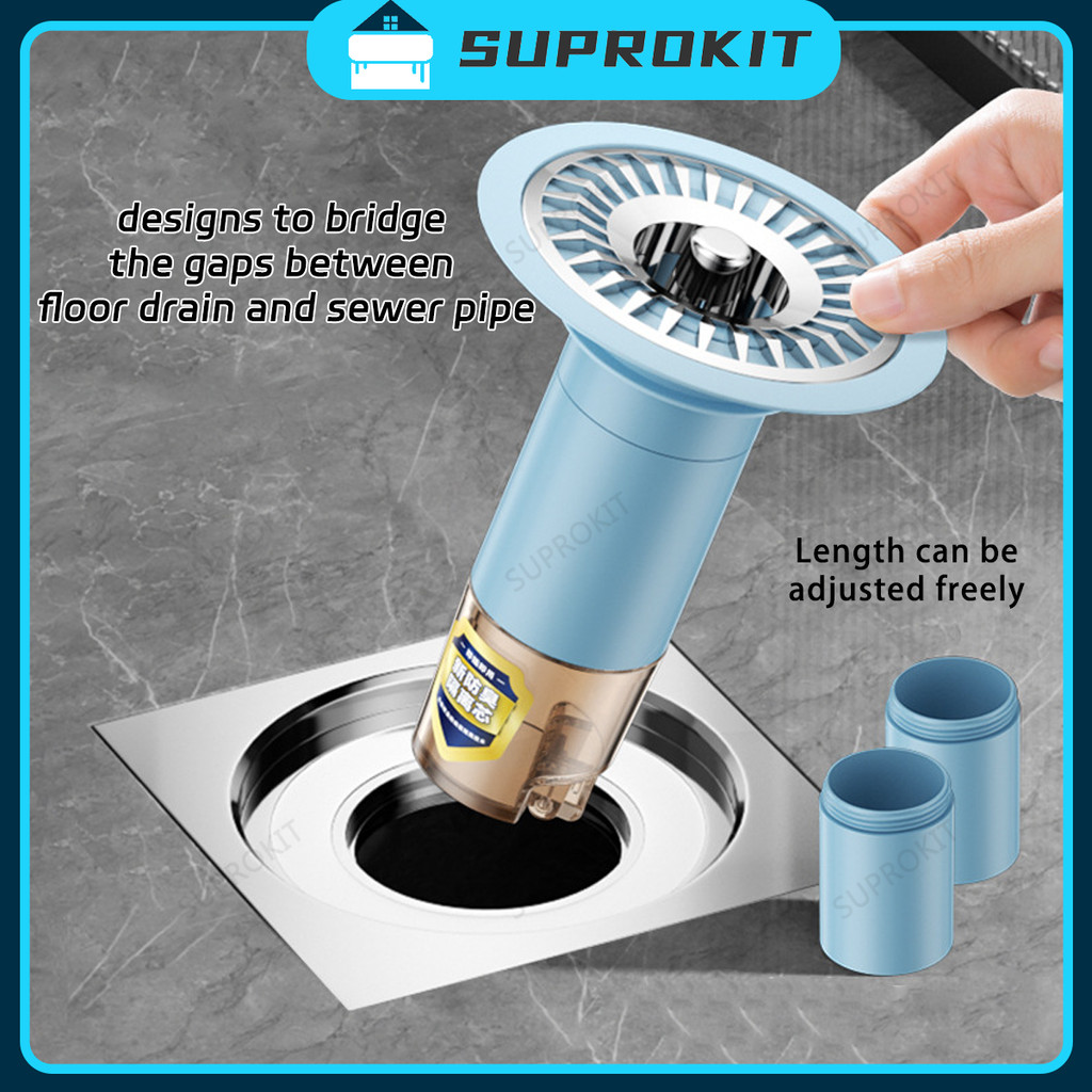 Sewer Extension Pipe With Adjustable Length Extended Floor Drain Cores ...