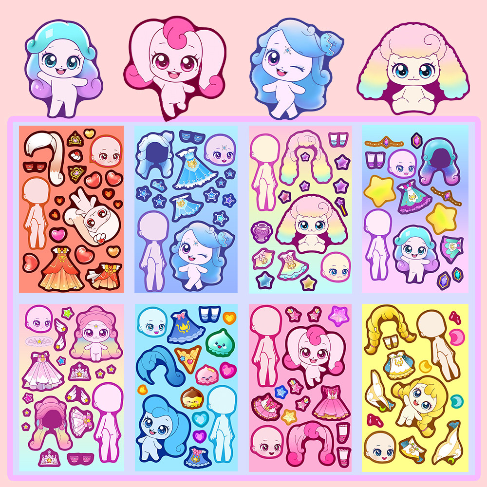 8PCS New Catch! Teenieping Puzzle Stickers for Girls DIY Teenieping ...